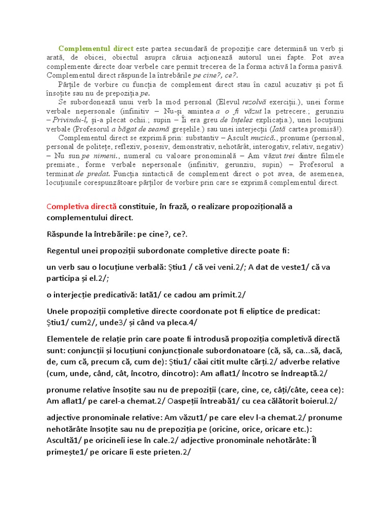 Complementul Direct | PDF