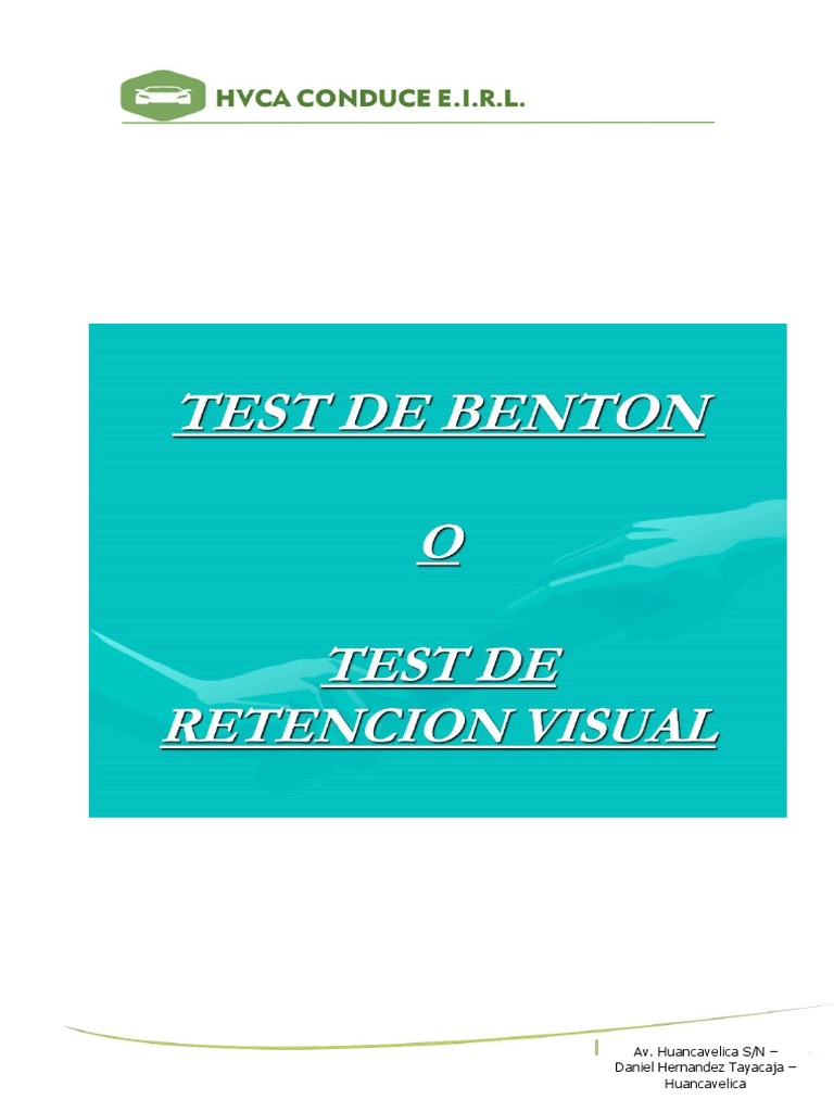 Test de Retencion de Benton | PDF | Esquizofrenia | Cociente de ...