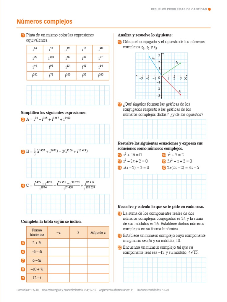 Operaciones Con Numeros Complejos | PDF | Número complejo | Objetos ...
