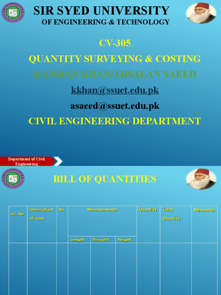 Quantity Survey Notes | PDF | Science & Mathematics
