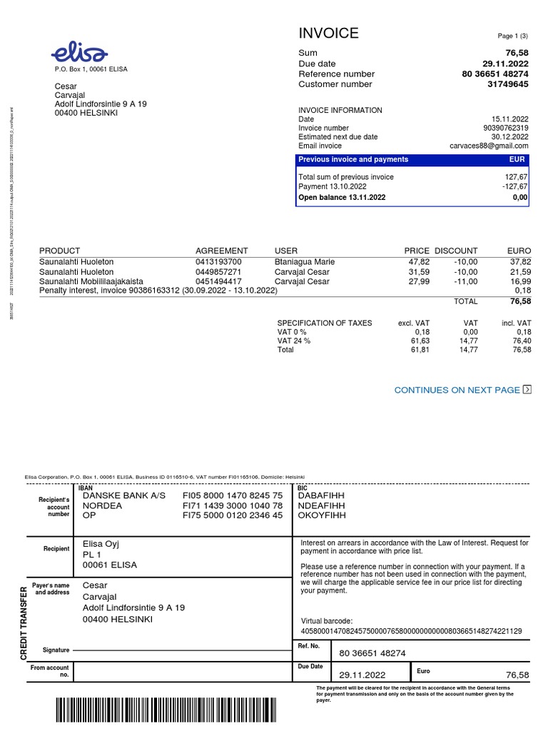Invoice: Page 1 | PDF | Invoice | Value Added Tax