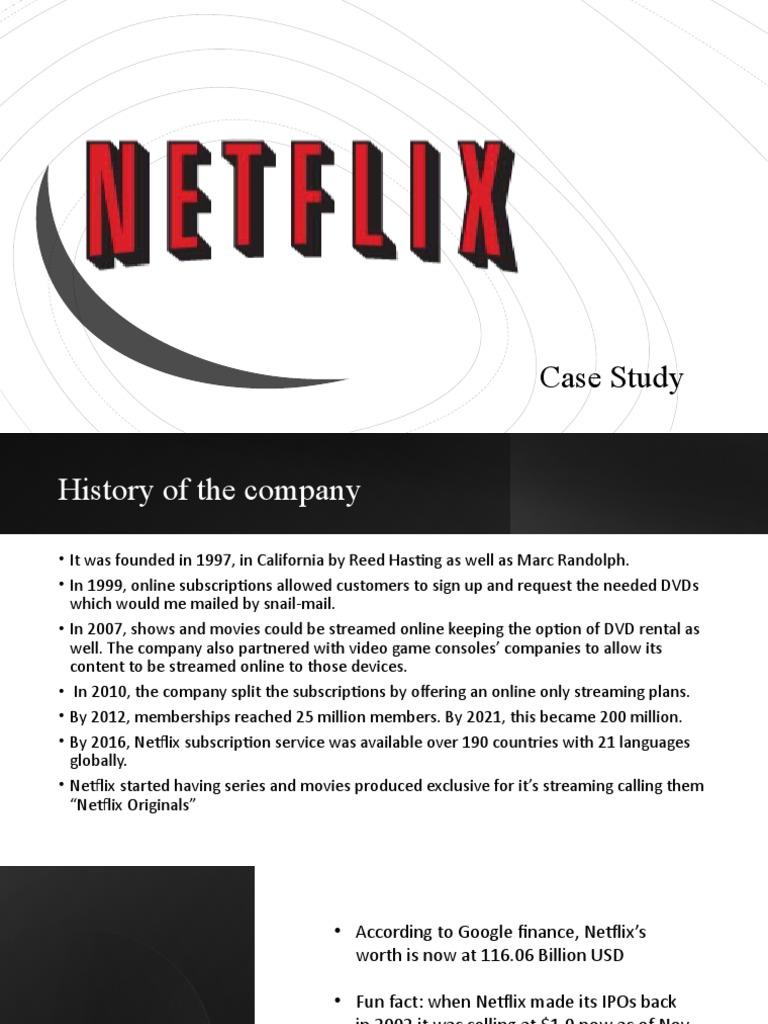 Netflix Csase Study | Download Free PDF | Netflix | Streaming Media