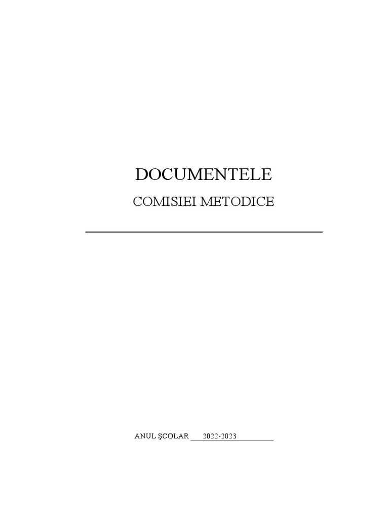 Documente Comisia Metodica A Profesorilor | PDF