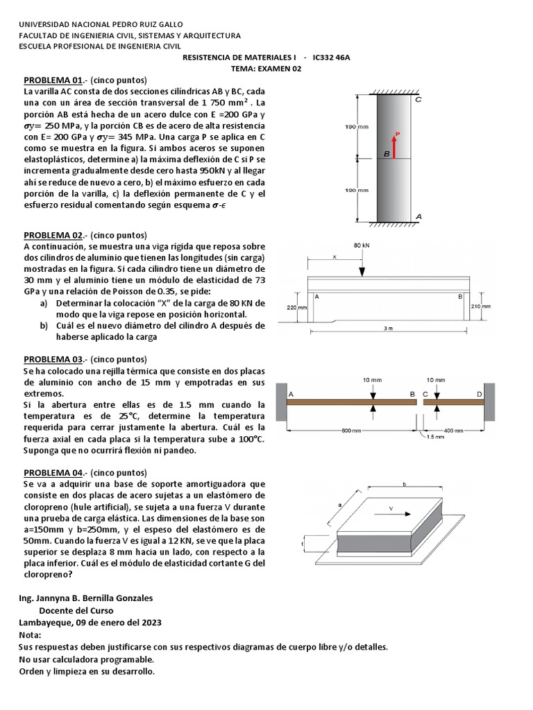 Examen 2 E2 | PDF | Viga (Estructura) | Ingeniero civil