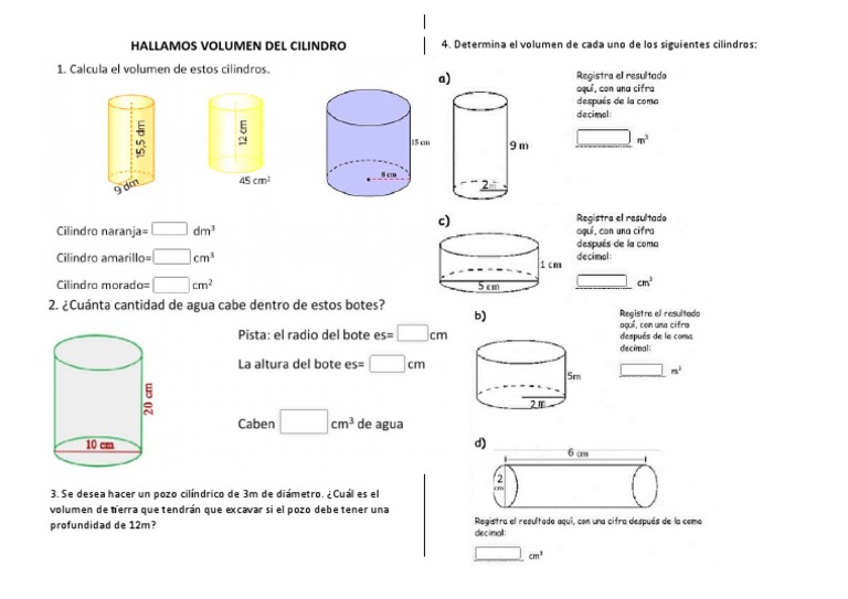 Hallamos Volumen Del Cilindro | PDF | Historia