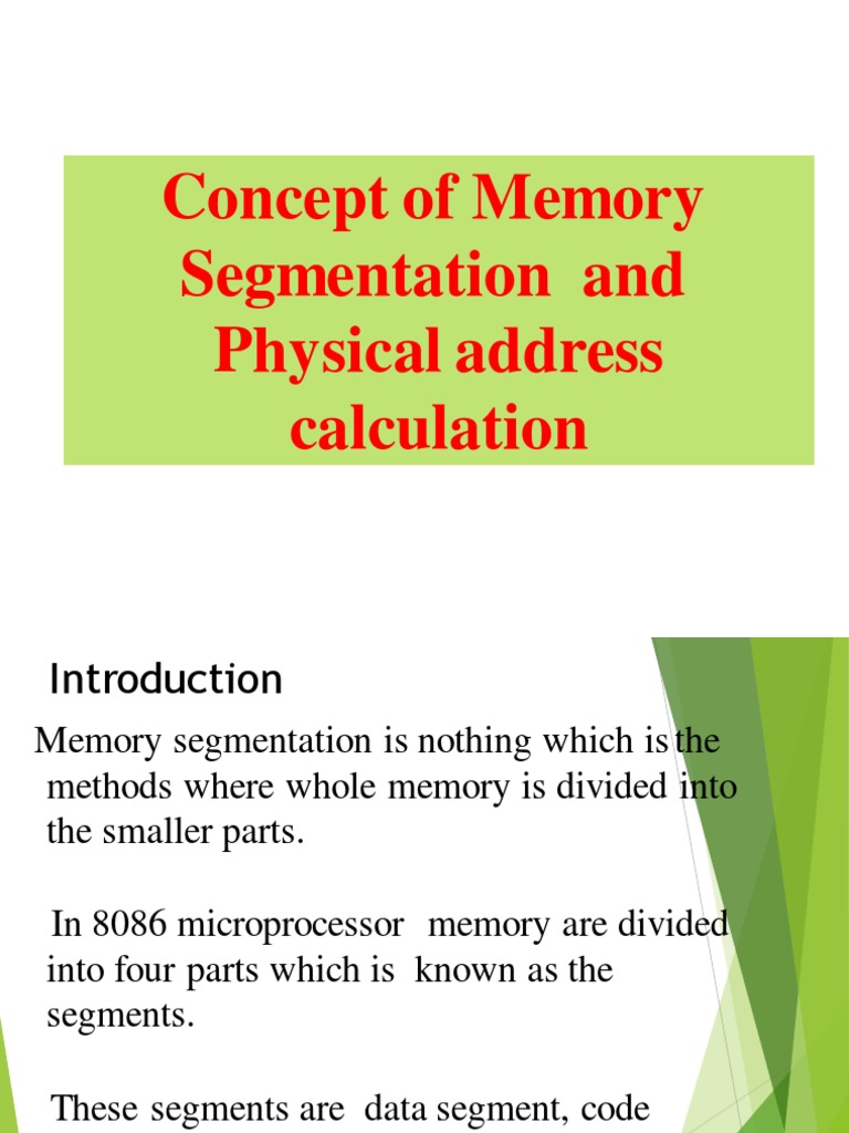 Concept of Memory Segmentation and Physical Address Calculation | PDF ...