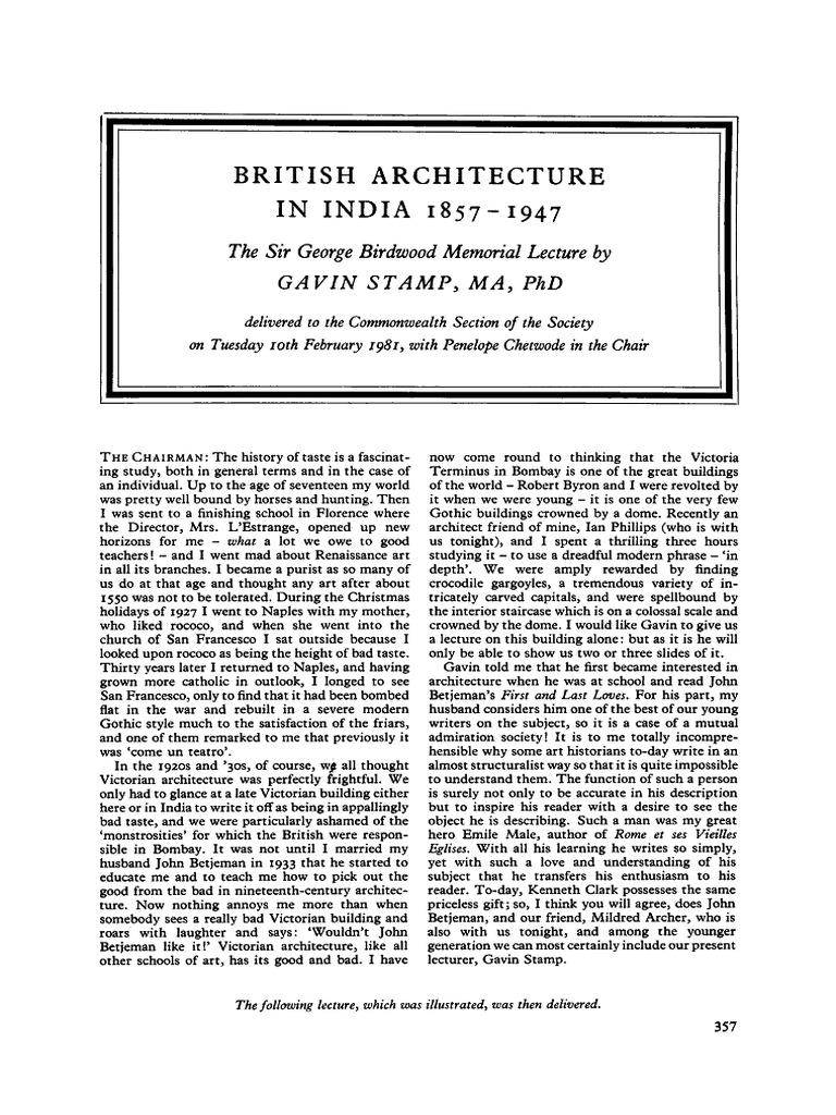 British Architecture in India 1857-1947 | PDF | Gothic Architecture ...