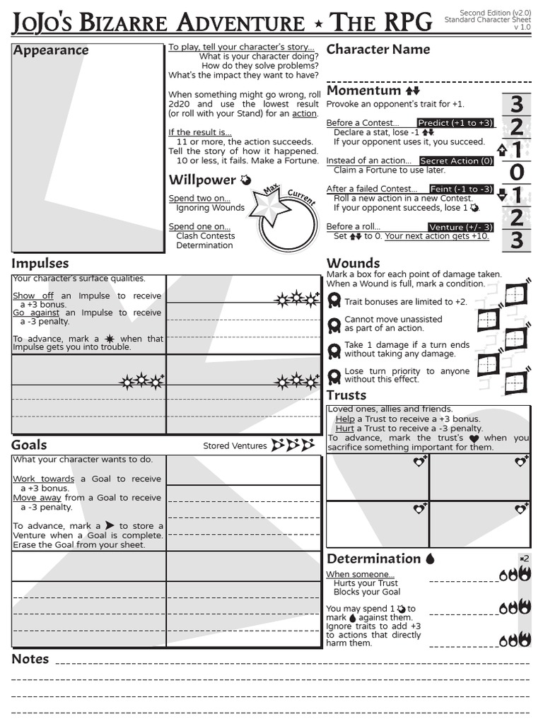 2E Character - Stand Sheet v1.0 - Print | PDF | Gaming