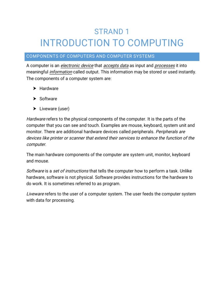 Basic 7 Computing E Book | PDF | Computing | Computer Hardware