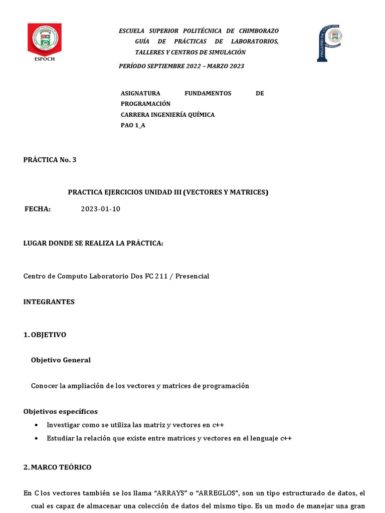 Guia de Programacion | PDF | Estructura de datos de matriz | Informática Guia de Programacion | PDF | Estructura de datos de matriz | Informática
