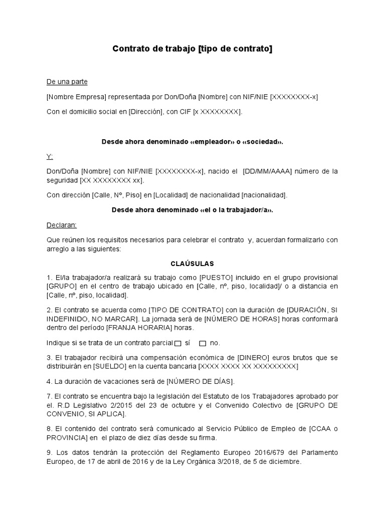 Modelo de Contratos para Descargar | PDF