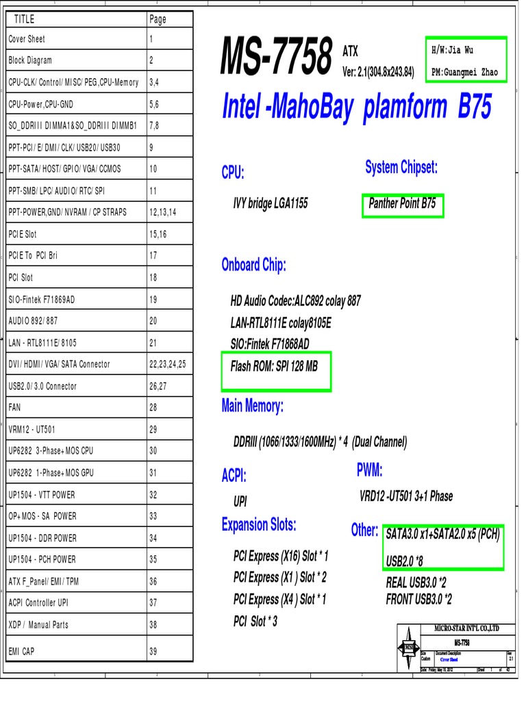 MSI MS-7758 r2.1 PDF | PDF | Eletrônicos | Telecomunicações