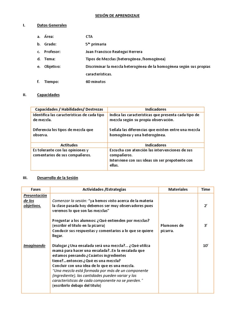 Sesion de Aprendizaje 5 To de Primaria - Saco Oliveros | PDF | Aprendizaje | Cognición
