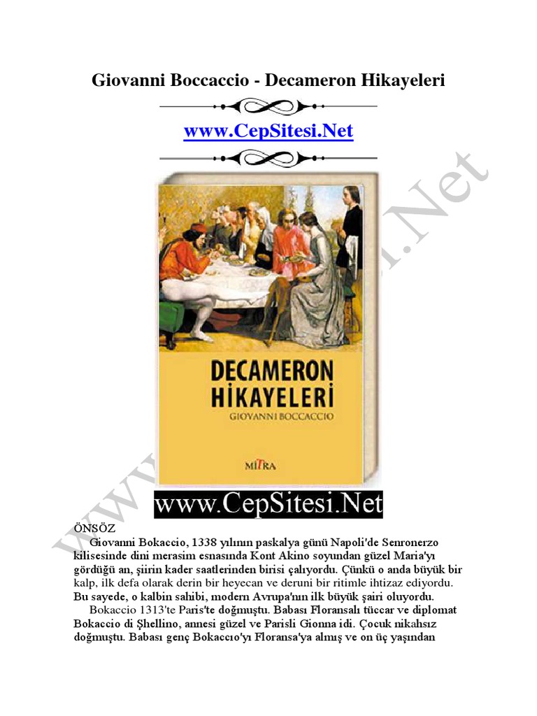 Giovanni Boccaccio - Decameron Hikayeleri | PDF