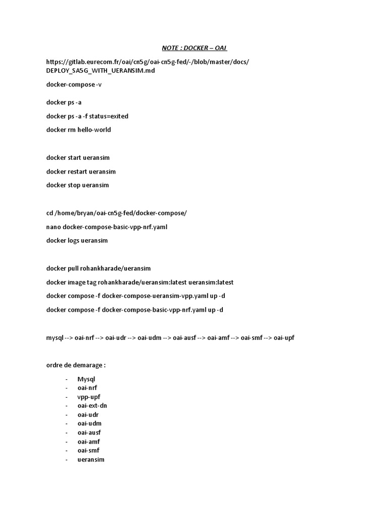 Note: Docker - Oai | PDF | Computers