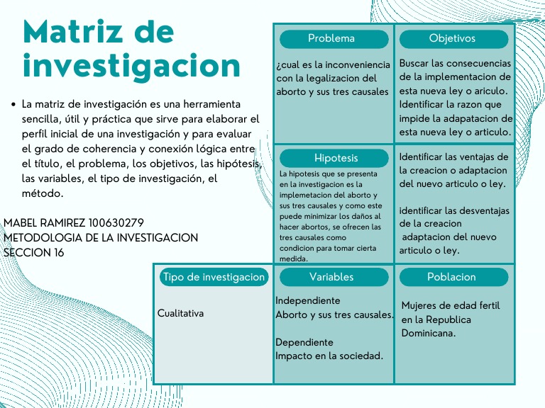 Matriz de Investigacion | PDF | Science | Metodología