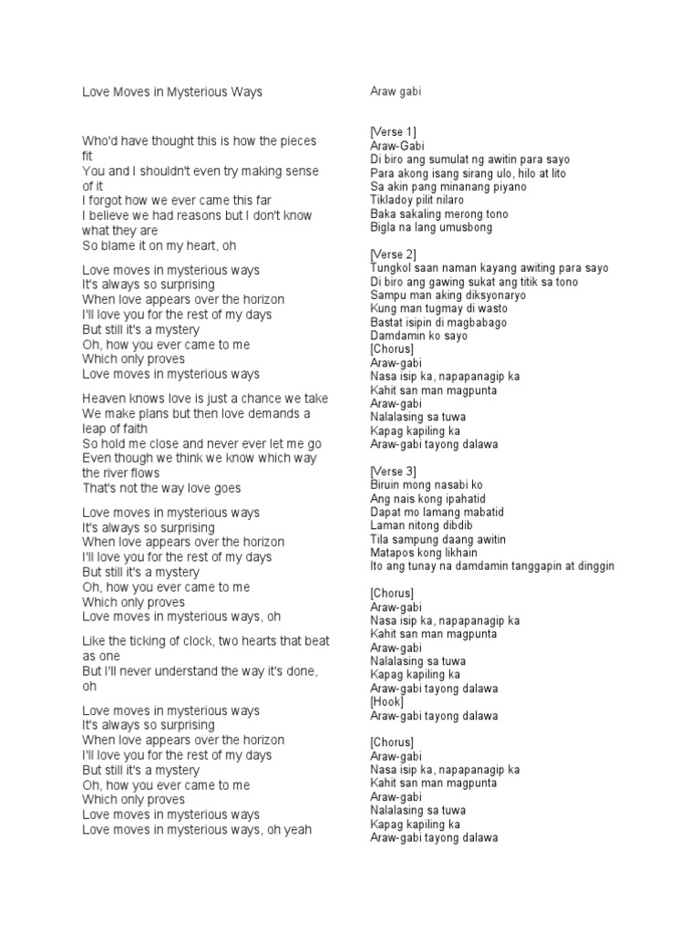 Wedding Lyrics | PDF | Song Structure