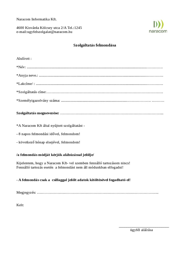 Lemondasi Nyilatkozat | PDF