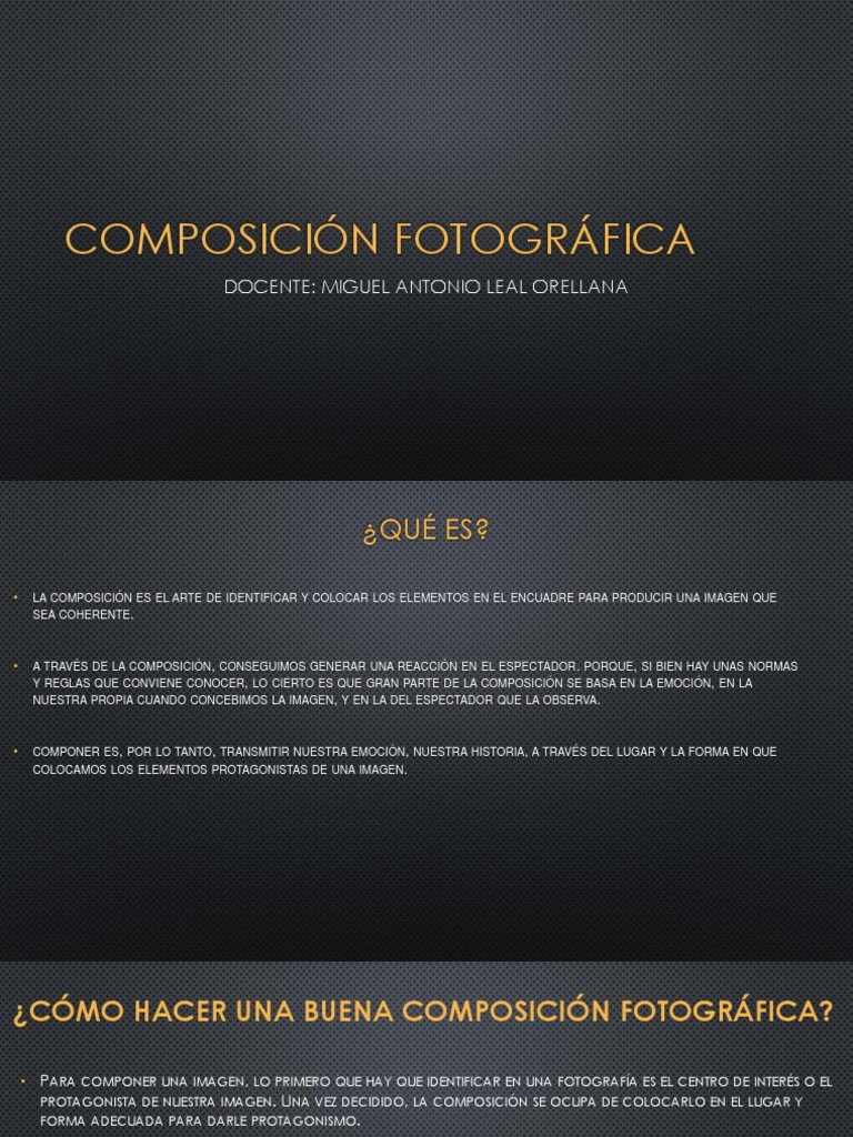 Clase 09 Composición Fotográfica | PDF | Composición (artes visuales ...