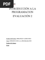 Eva 1 Introducción A La Programación | PDF | Evaluación | Verdad