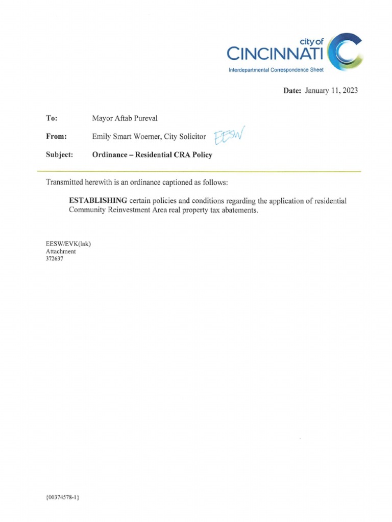 Cincinnati's Tax Abatement Ordinance | PDF