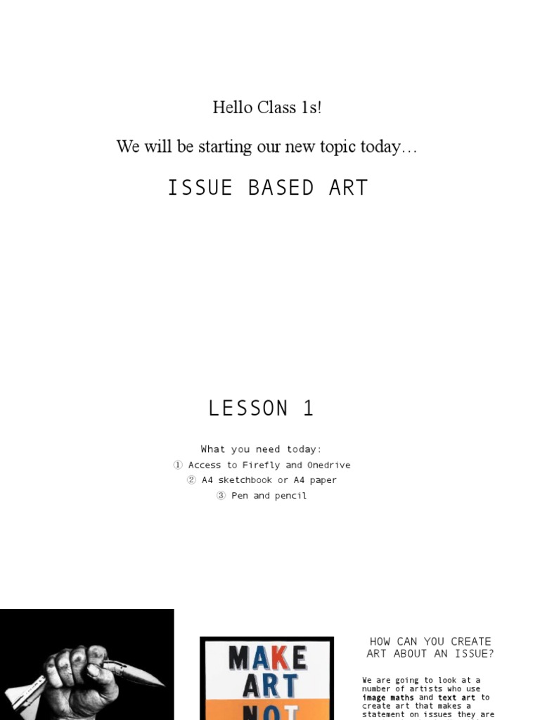 C1 Issue Based Art - Lesson 1 Only | PDF | Cognition