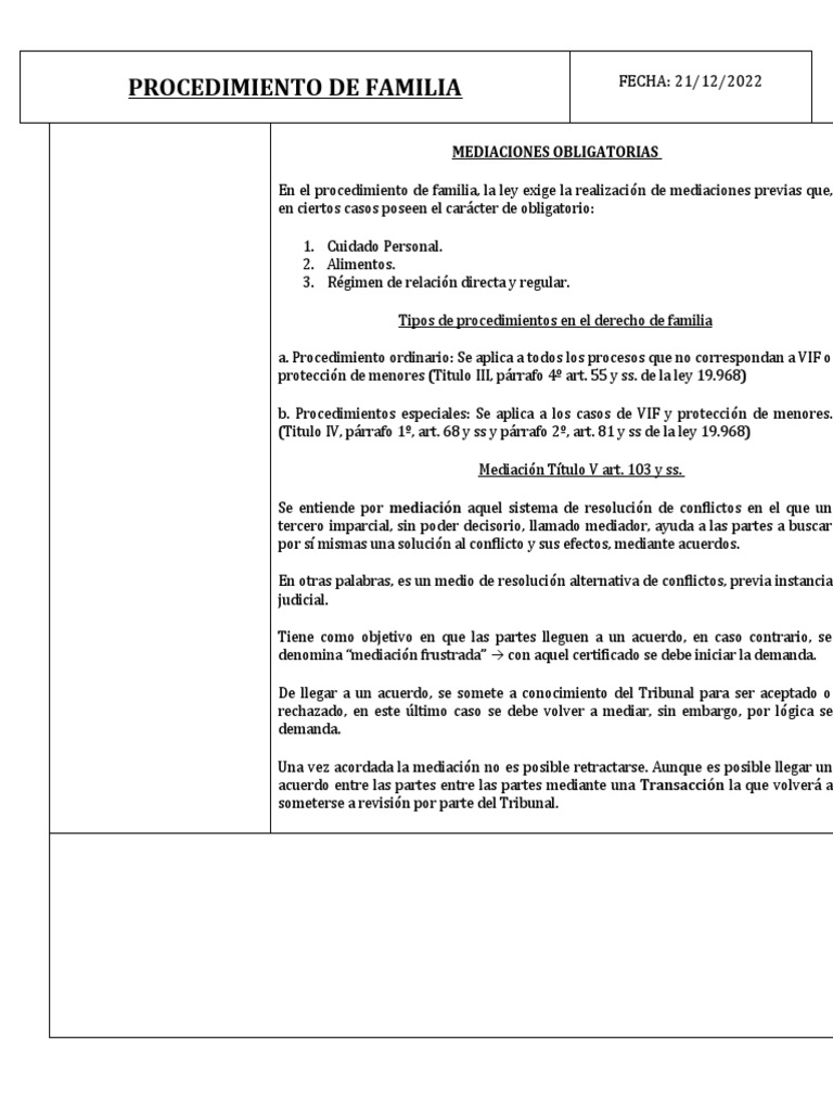 Procedimiento de Familia | PDF | Demanda judicial | Sentencia (ley)