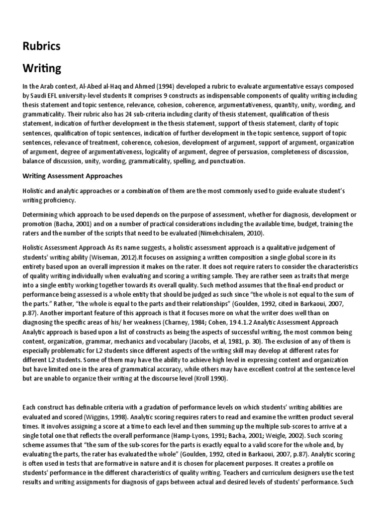 Rubrics | PDF | Rubric (Academic) | Educational Assessment