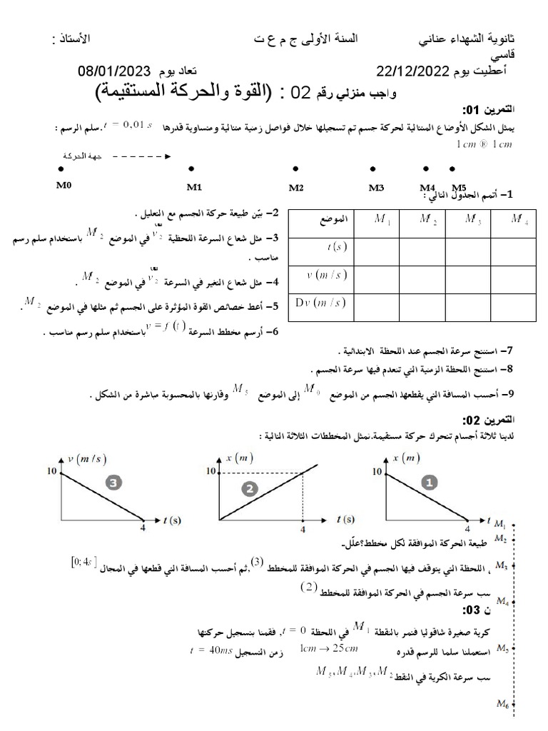 Devoir Maison N2 Annani 2022 1as | PDF