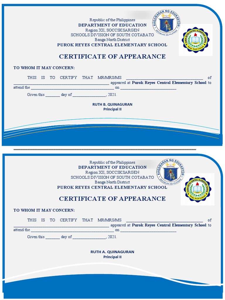 PRCES Cert of Appearance | PDF