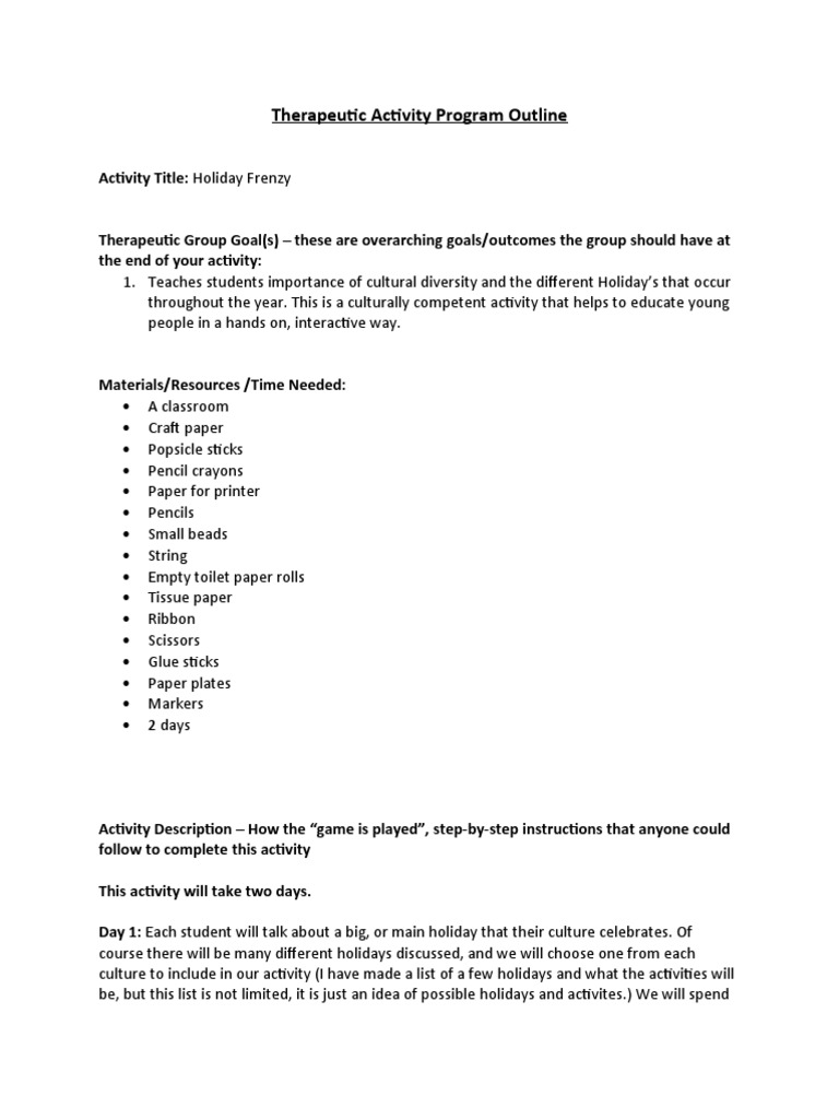 Therapeutic Activity - Holiday Frenzy | PDF | Foreign Language Studies ...