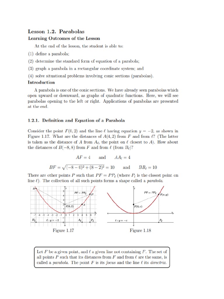 Week 1 Oct 6 Parabola Intro | PDF