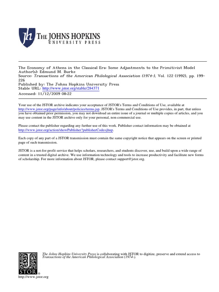 The Economy of Athens in The Classical Era Some Adjustments | PDF ...