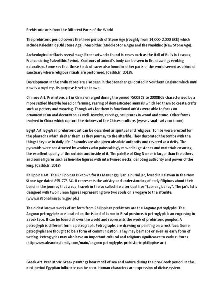 Prehistoric Art Pdf Stone Age Sculpture