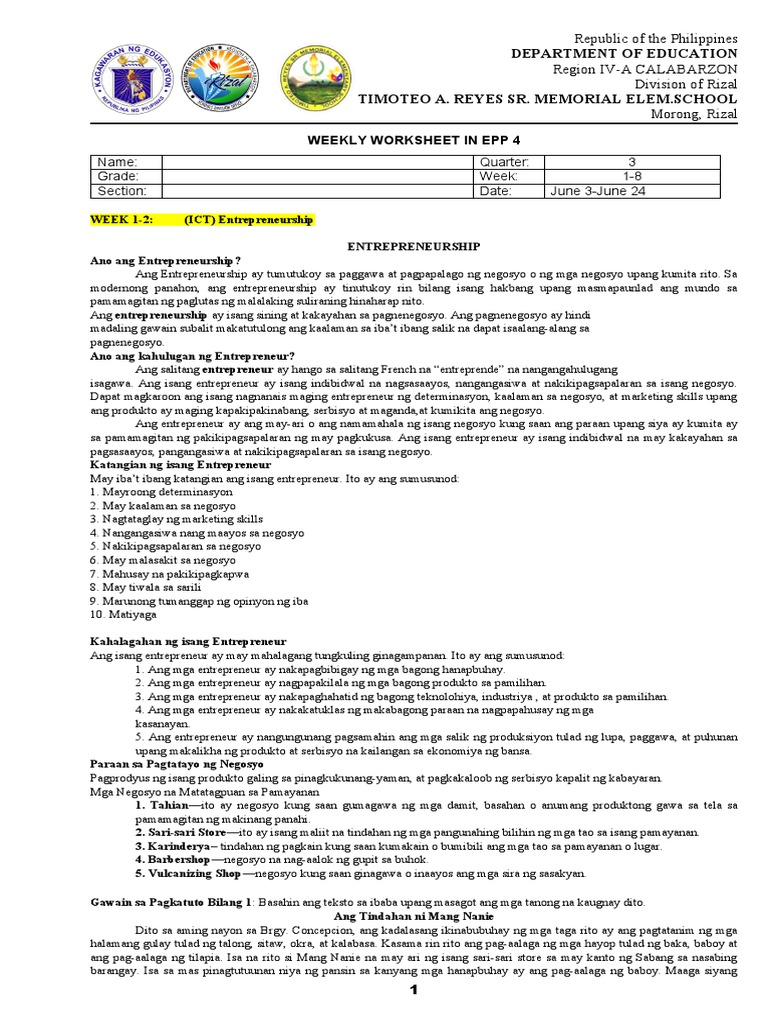 Quarter 4-Epp 4 Edited | PDF Quarter 4-Epp 4 Edited | PDF