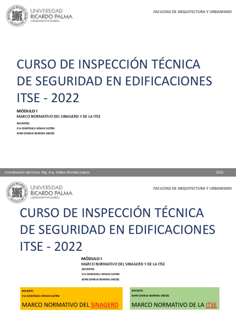 Marco normativo del SINAGERD y la ITSE en el Perú | PDF | Planificación ...