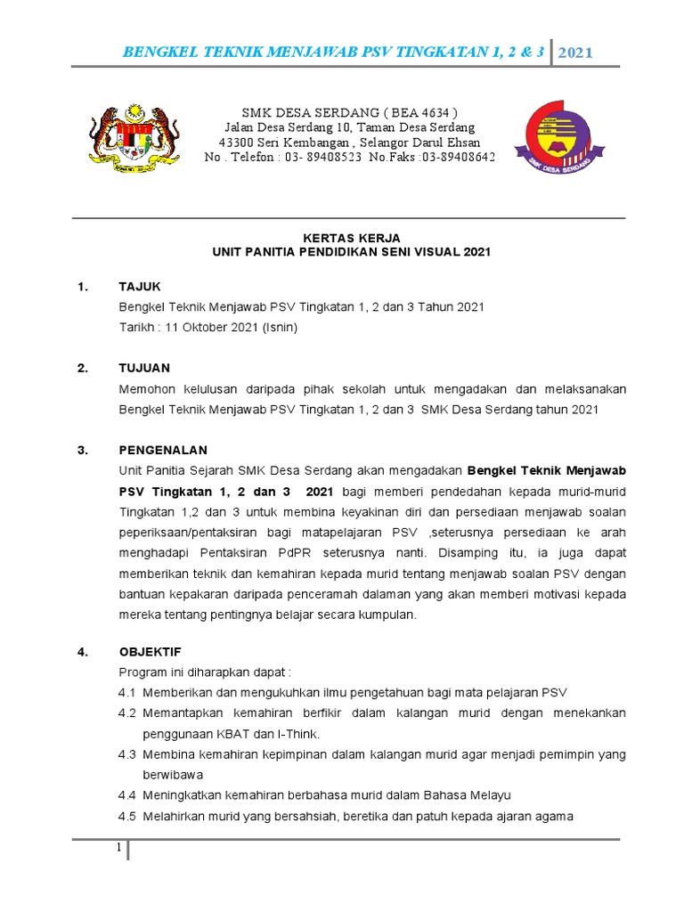 KERTAS KERJA BENGKEL TEKNIK MENJAWAB PSV T1 T2 Dan T3 2021 | PDF