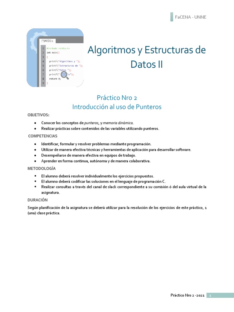 AED2 2021 Serie2 Introduccion Punteros | PDF | Puntero (Programación de computadora) | Informática