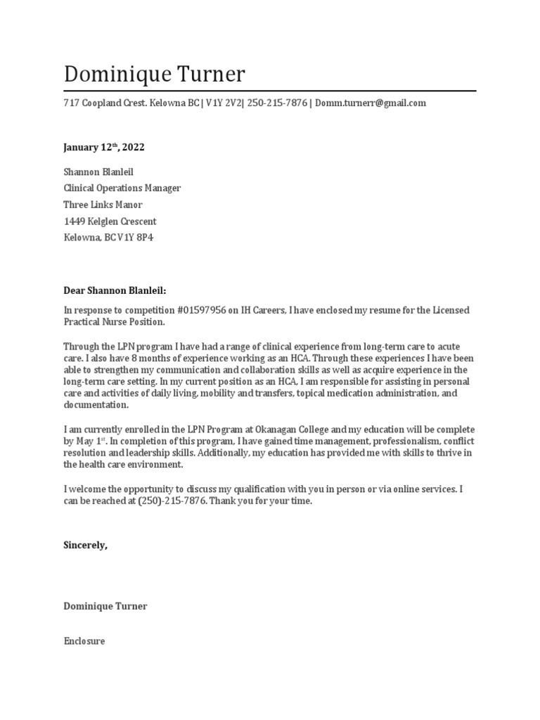 Cover Letter | PDF