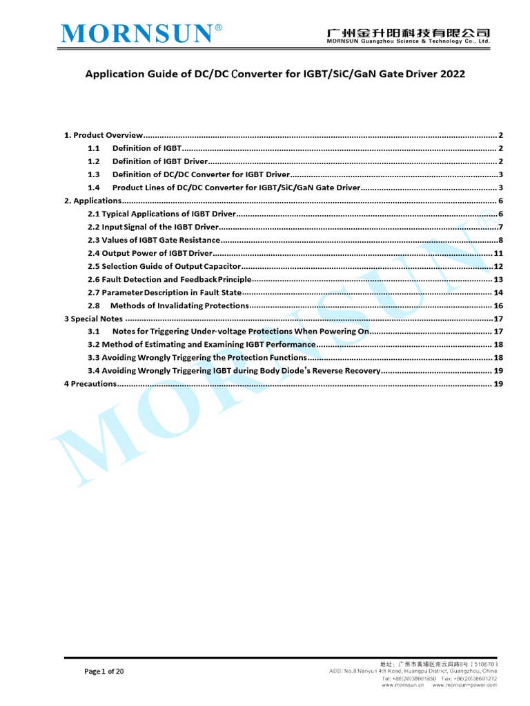 MORNSUN Application Guide of DCDC Converter For IGBT SiC GaN Gate ...