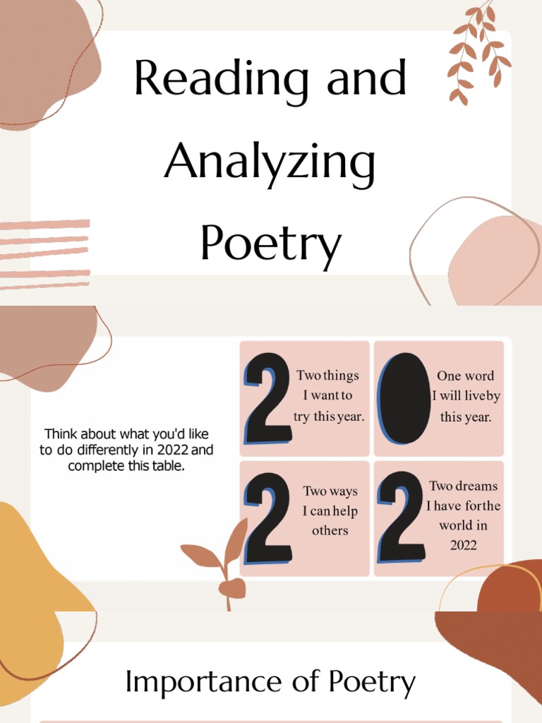 Reading and Analyzing Poetry | PDF