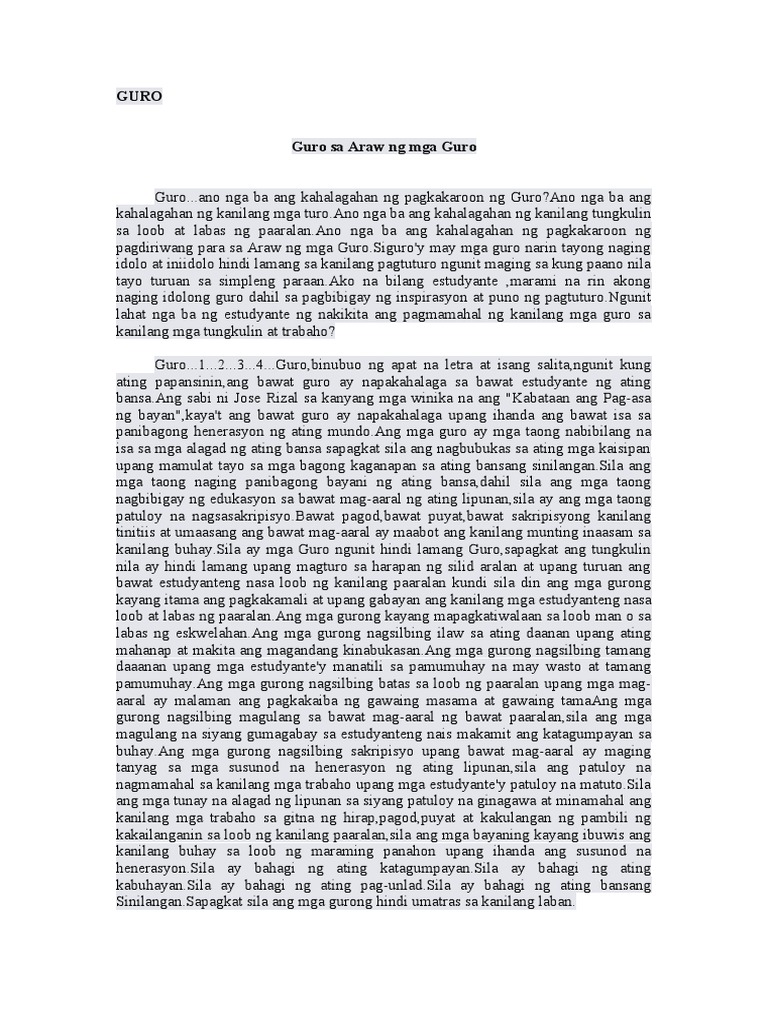 Guro Sa Araw NG Mga Guro | PDF