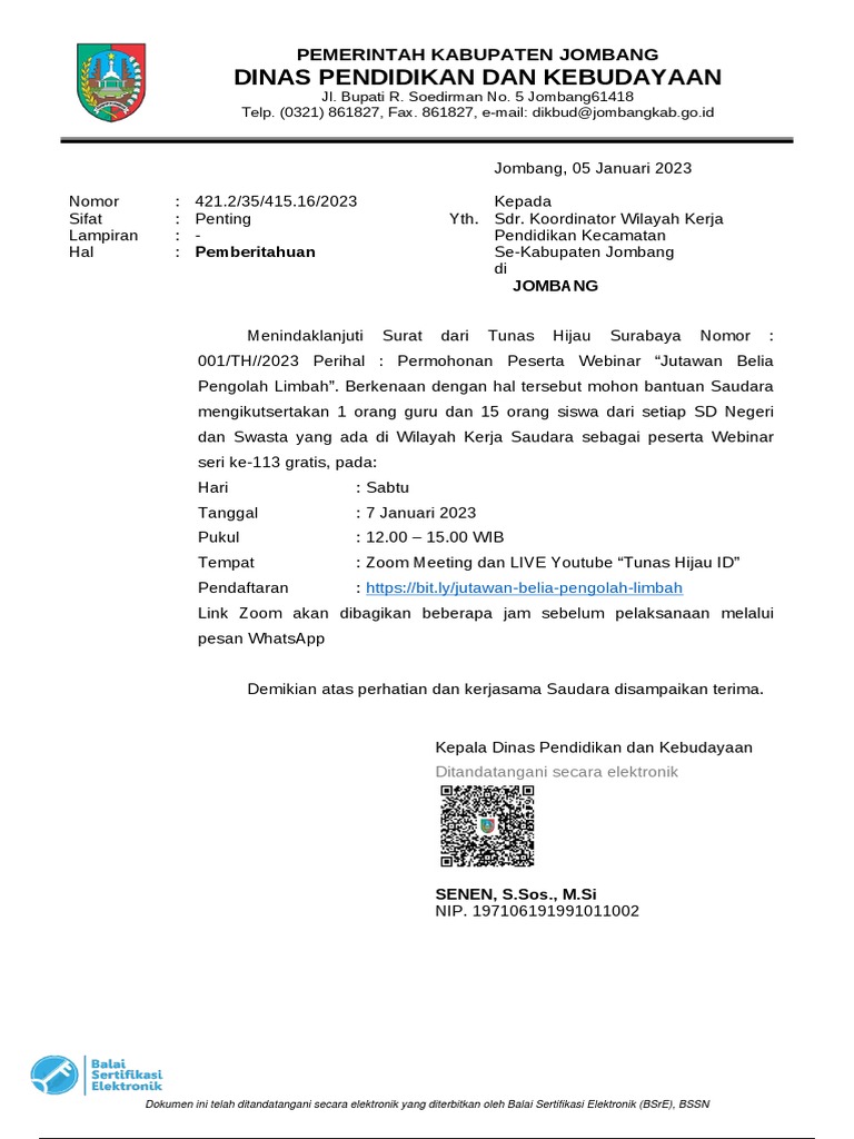 Pemberitahuan Zoom Meeting | PDF