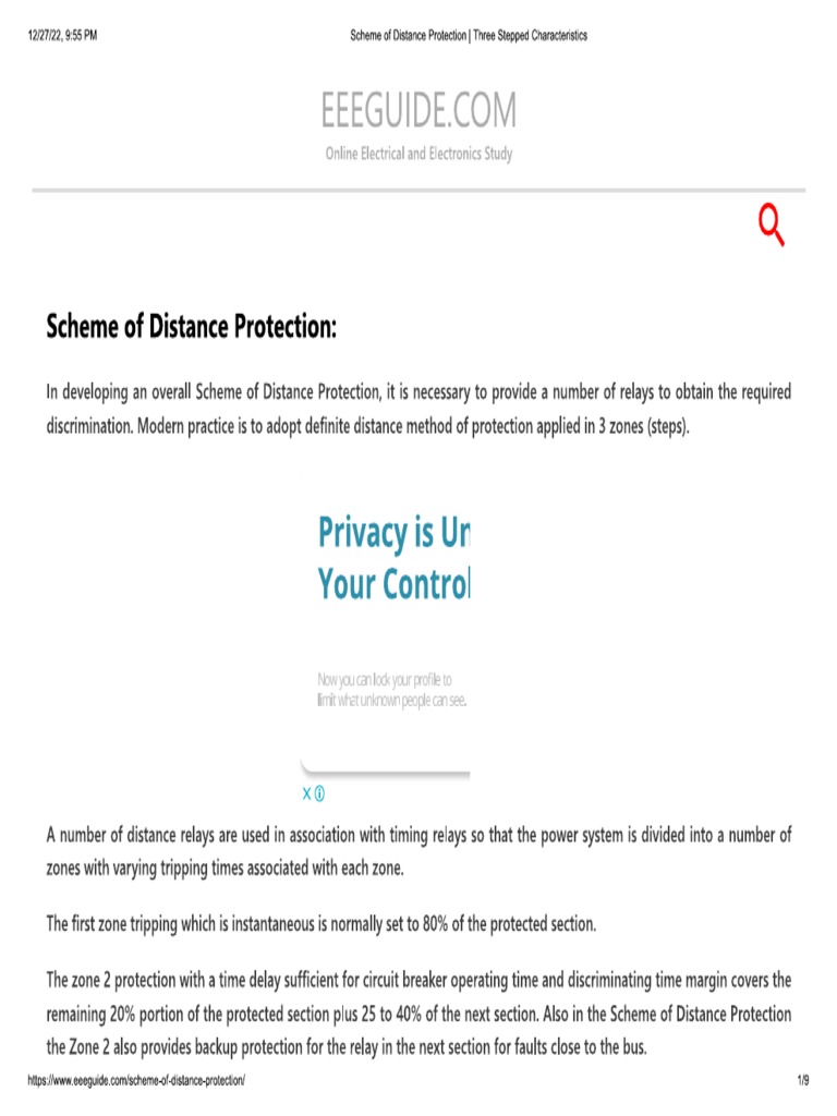 Scheme of Distance Protection _ Three Stepped Characteristics | PDF