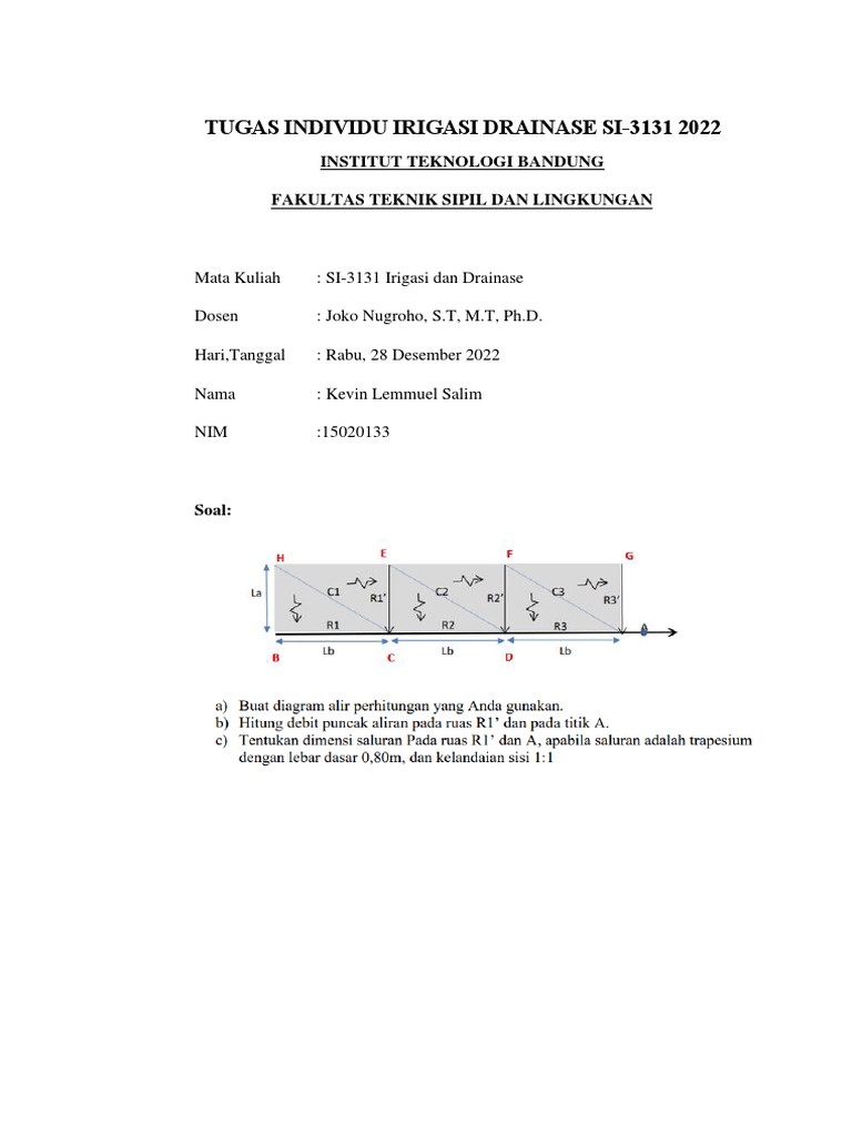 Perhitungan Irigasi dan Drainase SI-3131 | PDF | Teknologi & Rekayasa