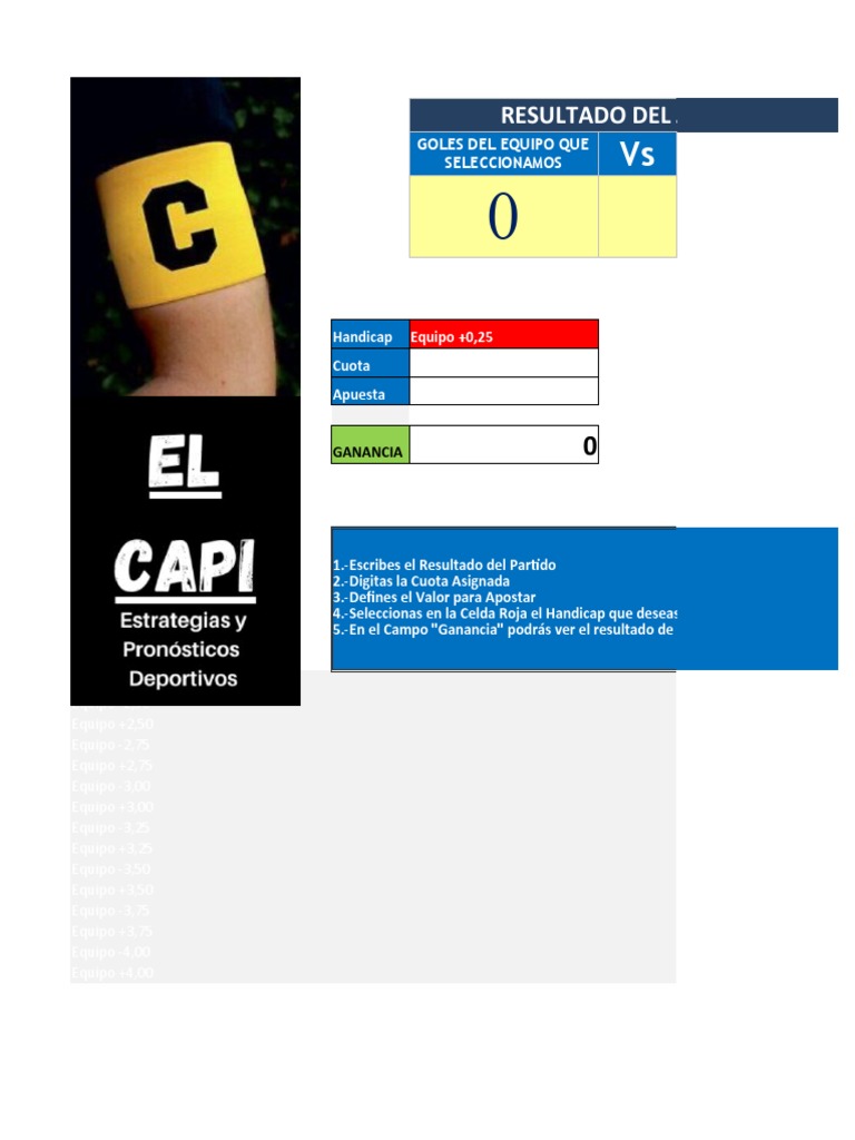 Tabla Automática para Handicaps Asiatico | PDF | Discapacidad | Apuestas