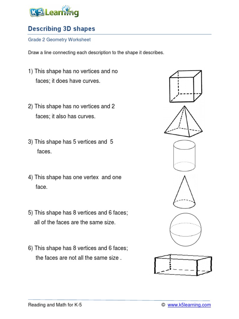 Grade 2 Geometry Faces Edges Vertices D | PDF | Teaching Methods ...