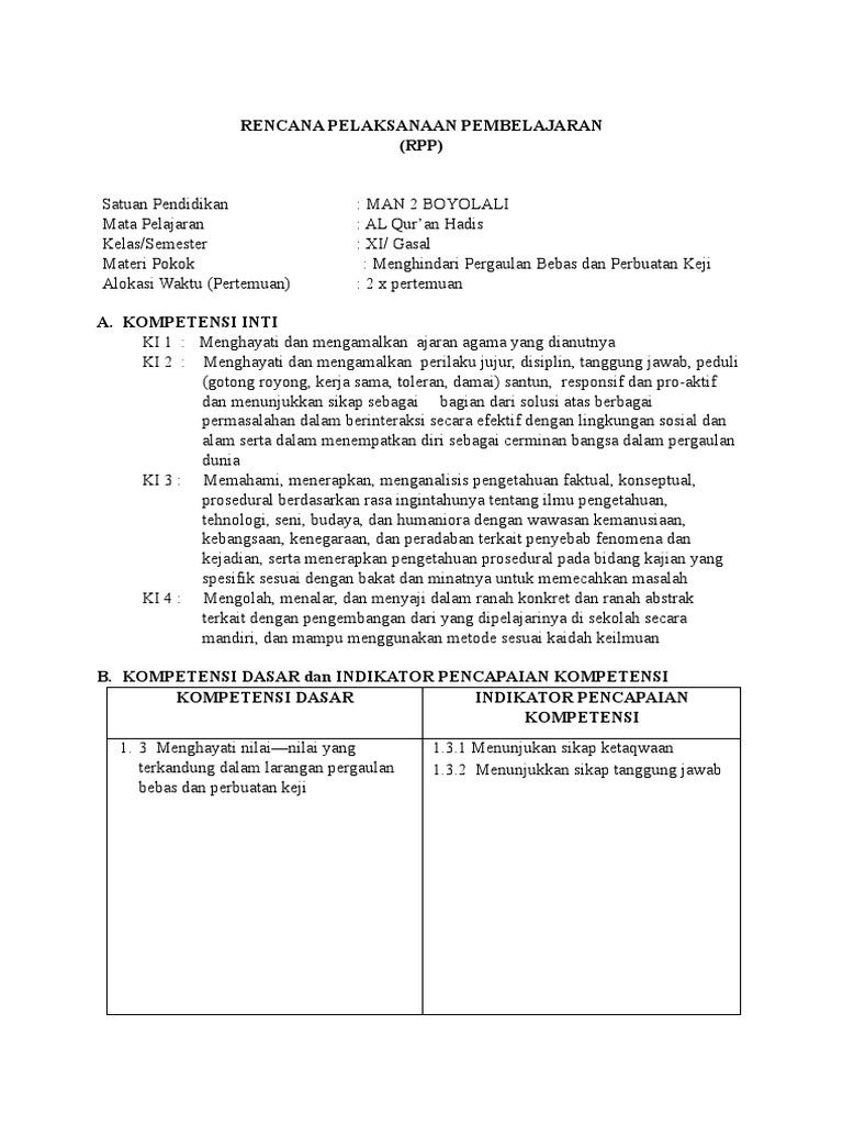 RPP MAN 2 QH Zakki | PDF