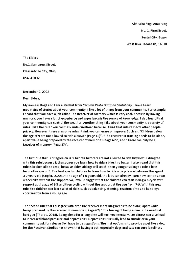 Letter To Elders Final | PDF