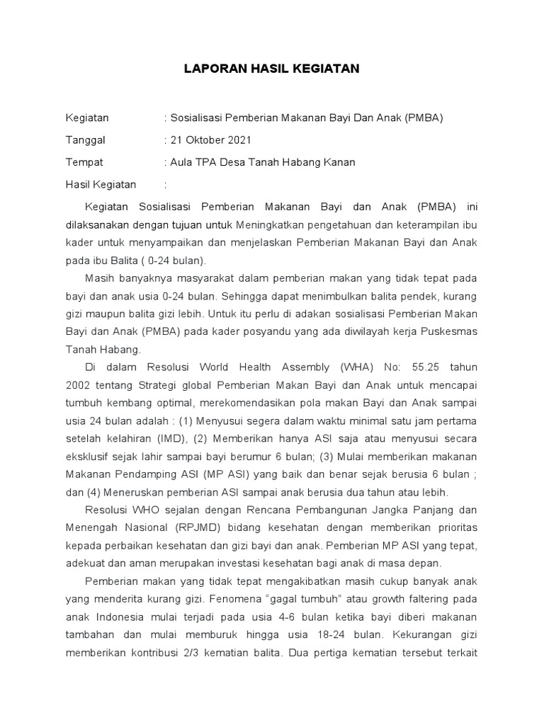 Laporan Hasil Kegiatan | PDF